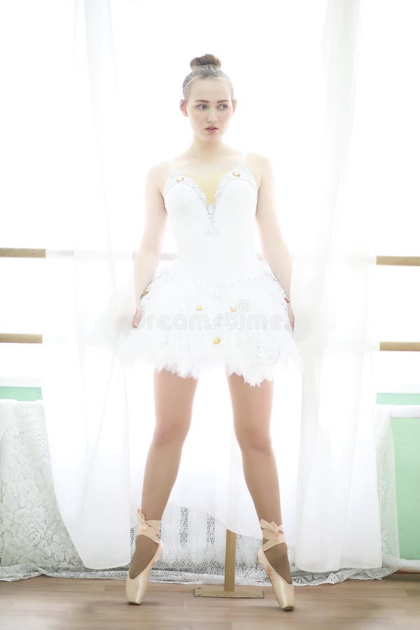 Pretty Girl Ballet Dancer Practicing Stock Image - Image of caucasian ...