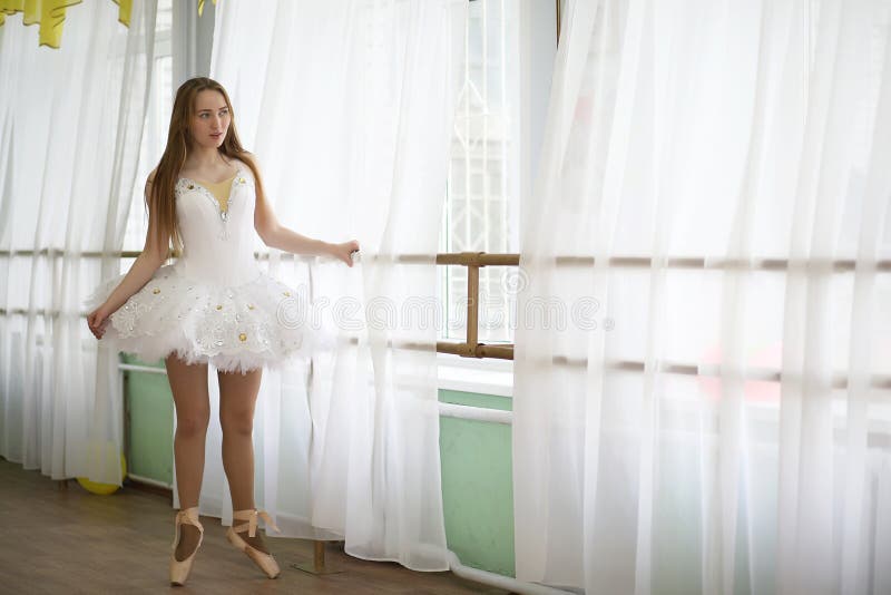 Pretty Girl Ballet Dancer Practicing Stock Photo - Image of blonde ...