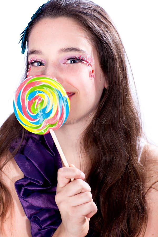 Pretty Girl with Candy Makeup Stock Image - Image of face, feminine ...