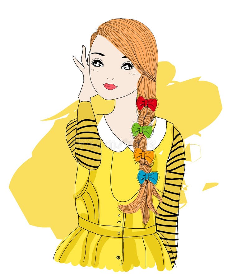 Pretty girl stock vector. Illustration of keywords, beauty - 36841195