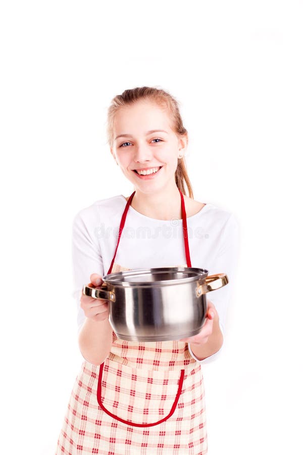 Pretty girl cook soup stock image. Image of gourmet, soup - 70868079