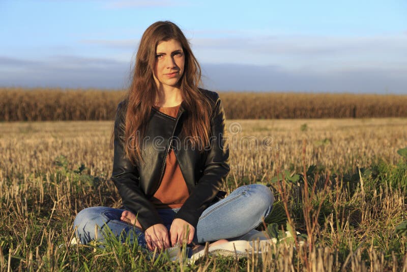 A pretty girl stock photo. Image of countryside, bavaria - 79870476