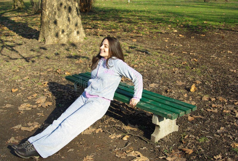 Pretty Girl Doing Exercises Outdoors Picture. Image: 4203871
