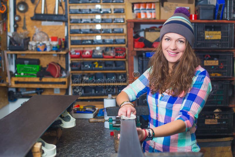Pretty Girl Doing Handicrafts in the Workshop Stock Photo - Image of ...