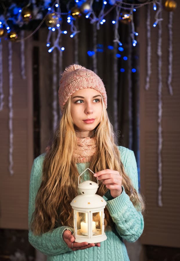 Pretty Girl with Flashlight Stock Image - Image of holding, happy: 62783851