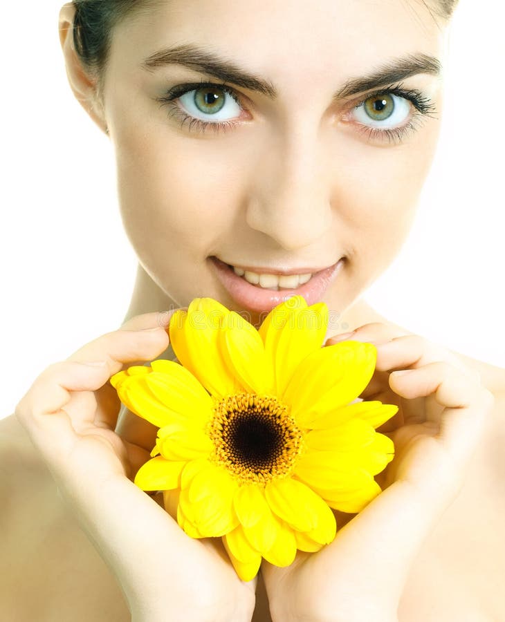 Pretty Girl With A Flower Picture. Image: 9379397