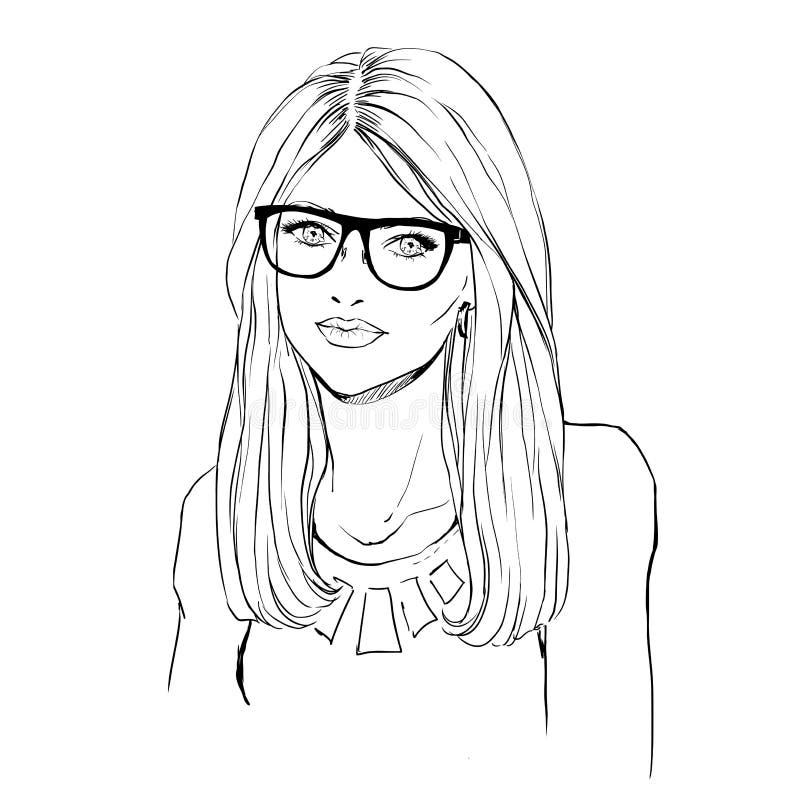 Pretty Girl In Glasses Stock Vector Illustration Of Fashion 79977585