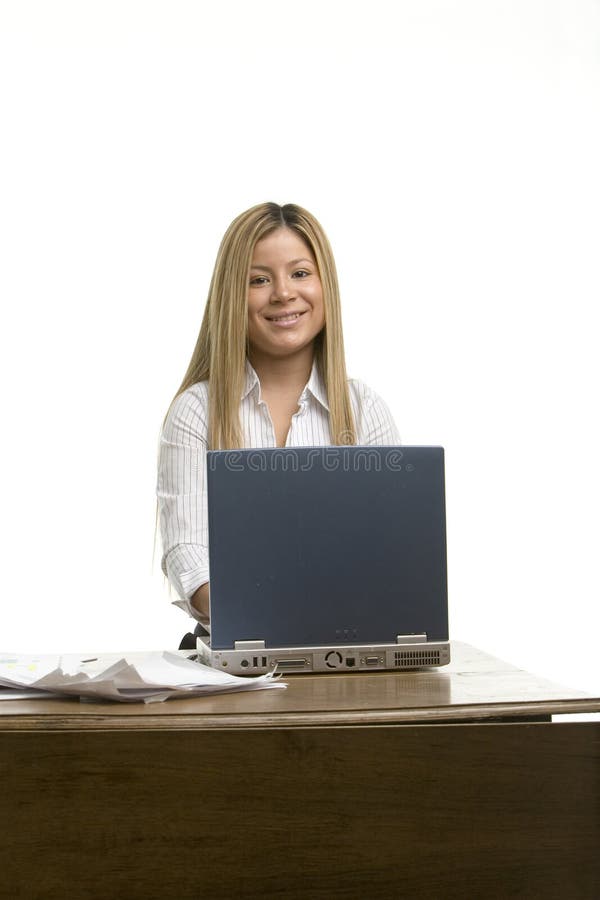 Pretty Girl At Her Desk Picture. Image: 519116