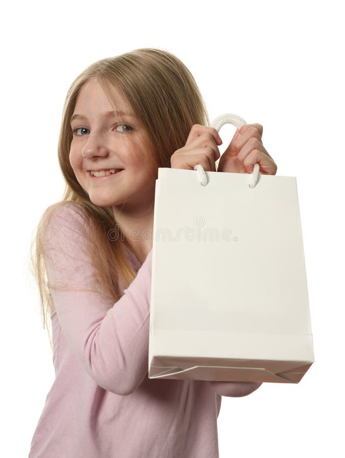 Pretty Girl Holding a Shopping Bag Stock Image - Image of face, lovely ...