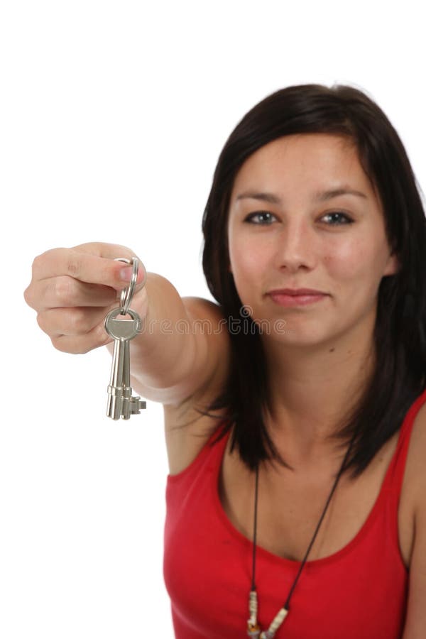 Pretty Girl with Keys stock photo. Image of hair, person - 17427712