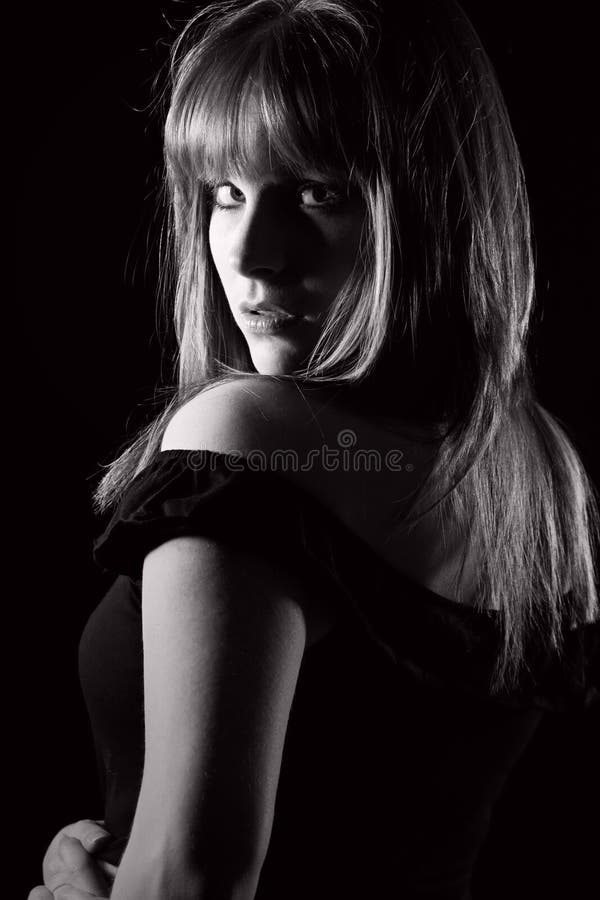 551 Woman Serious Looking Over Shoulder Stock Photos - Free & Royalty ...