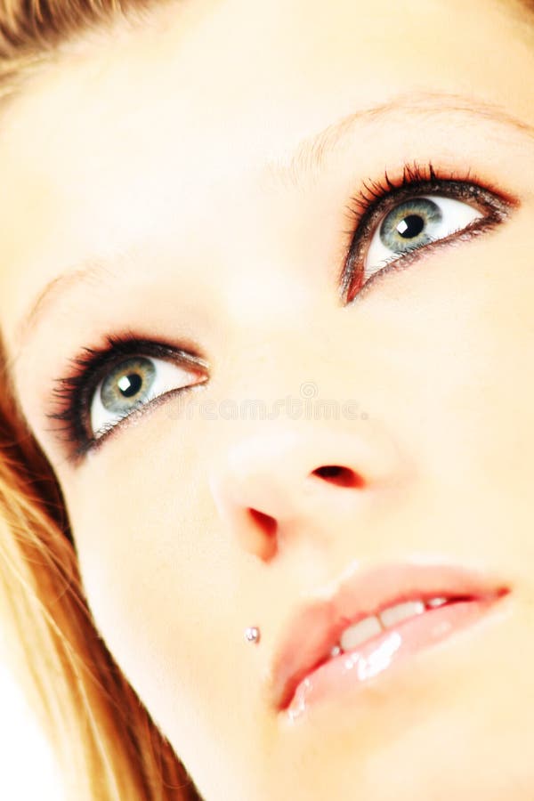 Pretty girl looking up stock photo. Image of girl, happiness - 39652672