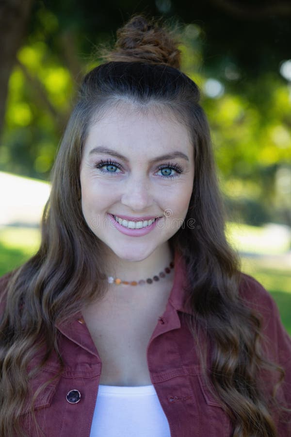 Pretty girl at a park stock image. Image of eyes, girl - 209443051