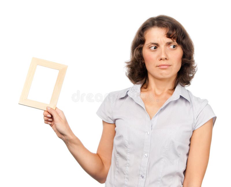 Pretty Girl with a Photo Frame Stock Image - Image of young, frame ...