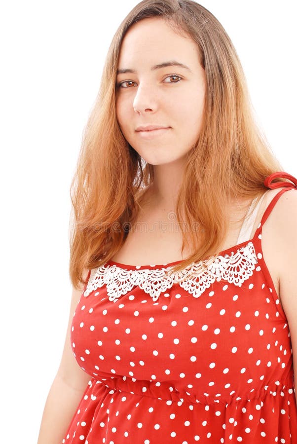 Pretty Girl in Red Dress stock photo. Image of happiness - 21746496