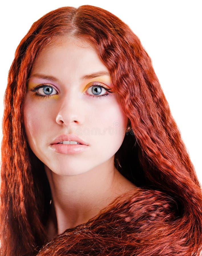 Pretty girl with red hair stock image. Image of style - 9078795