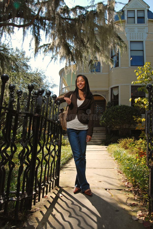 Pretty Girl Selling Expensive Home Stock Photo - Image of student ...