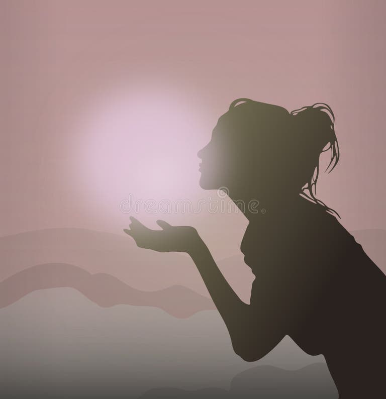 Woman Sending Kiss Vector Silhouette Stock Illustrations 26 Woman