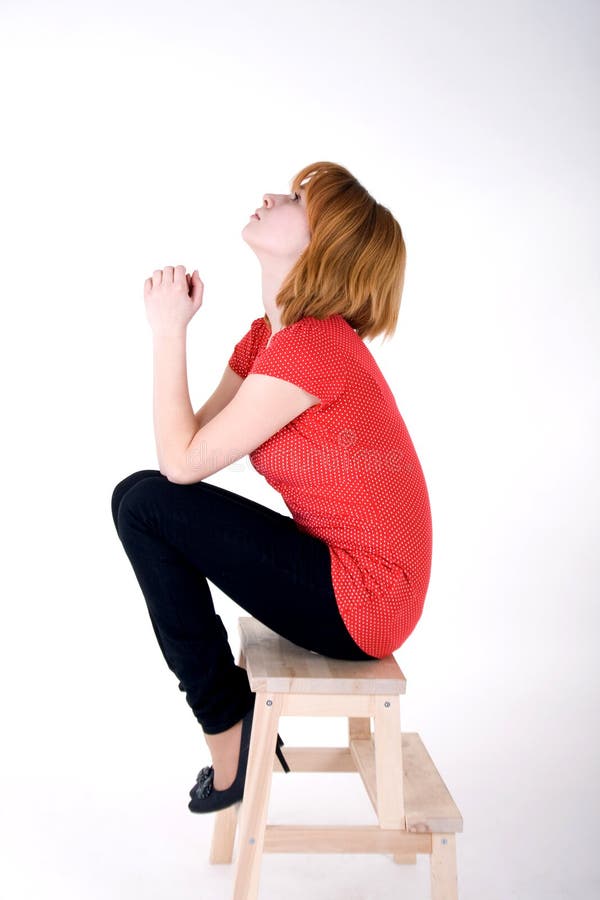 Pretty Girl Sitting on a Chair Stock Photo - Image of lady, people ...