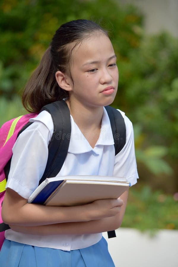A Pretty Girl Student Poor Health Stock Image - Image of needy, beauty ...