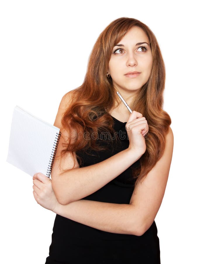 Pretty girl with notepad. stock image. Image of attractive - 29982403
