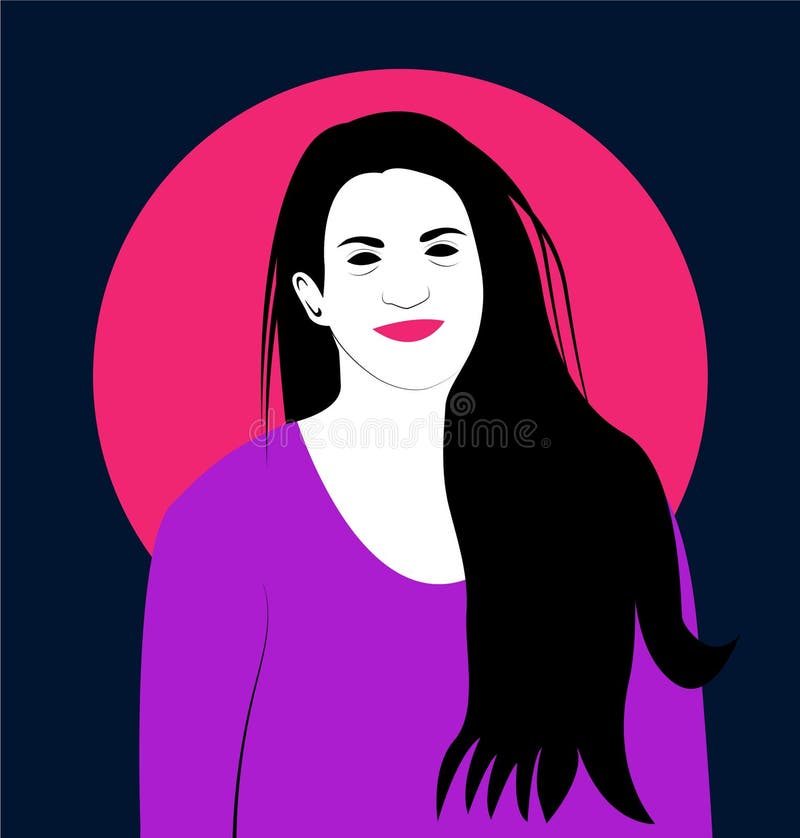 Pretty Girl Vector Avatar Digital Artwork Stock Vector - Illustration ...