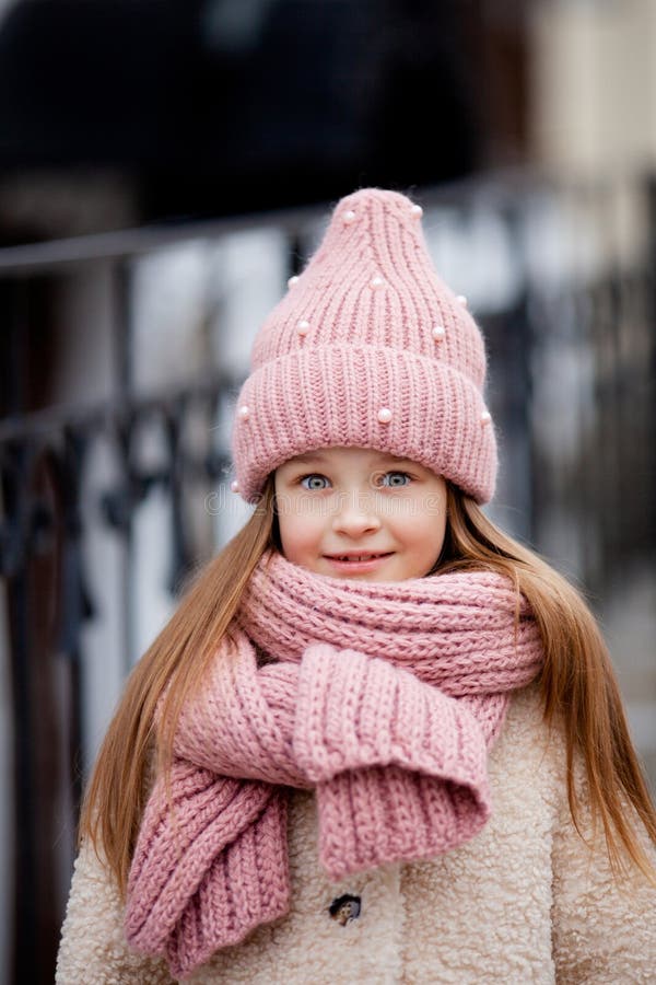 Pretty Girl Wearing a Winter Hat and Scarf Stock Photo - Image of ...