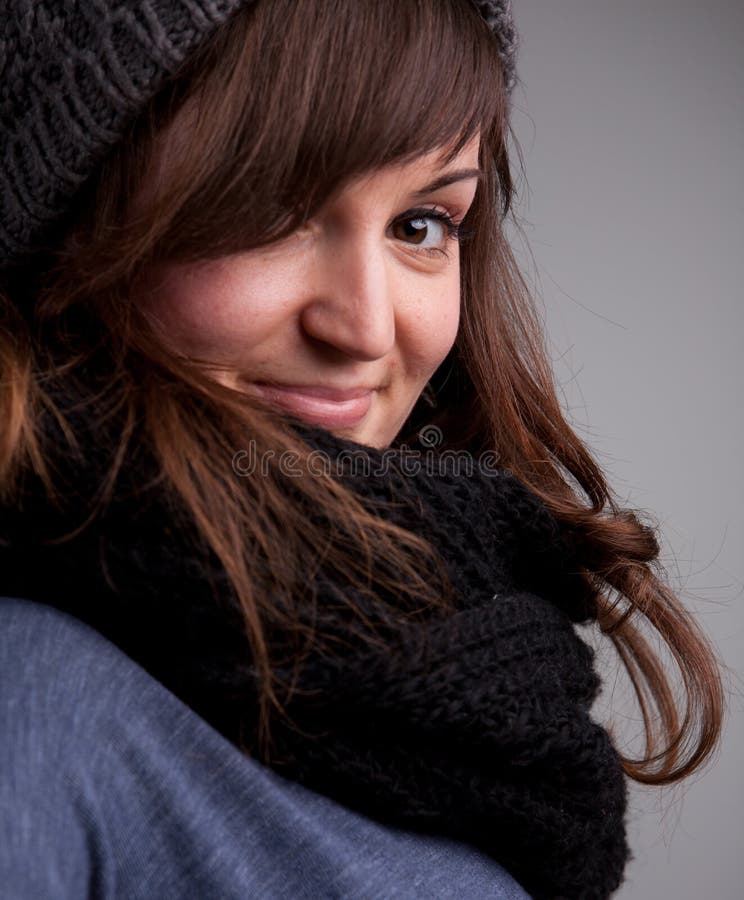 Pretty Girl in Winter Clothes Stock Image - Image of adult, lifestyle ...