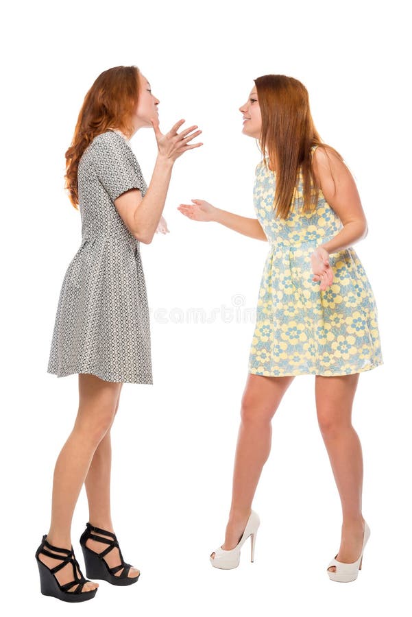 Two girls arguing stock image. Image of scream, retro - 29065627