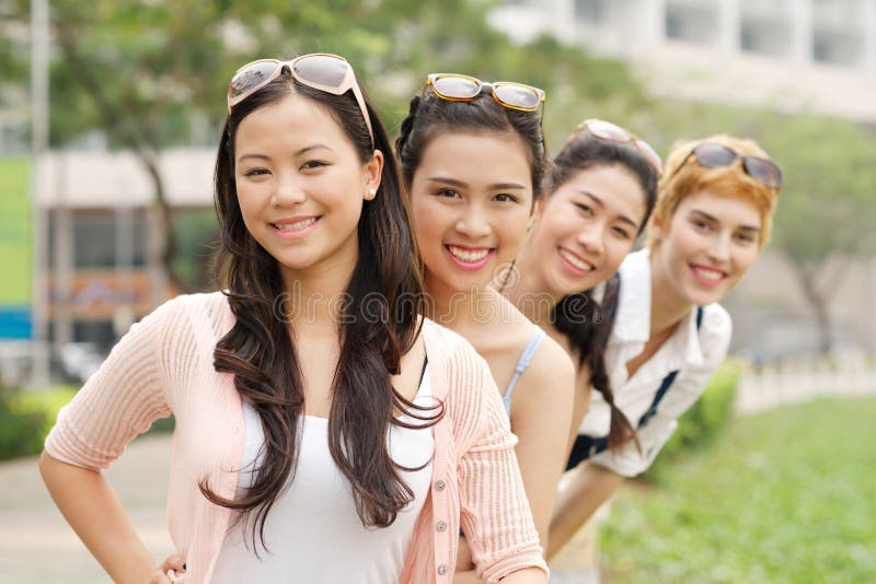 Pretty girls stock photo. Image of friends, casual, outdoors - 51027598