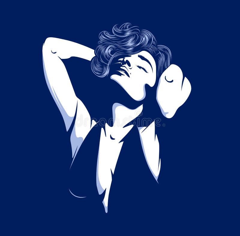 Pretty Glamour Women Silhouette Stock Vector - Illustration of hair ...