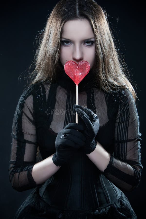 Portrait of the Girl in Gothic Style Stock Image - Image of goth, close ...