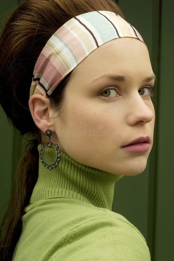 Pretty in Green stock image. Image of earrings, hair, classy - 836017