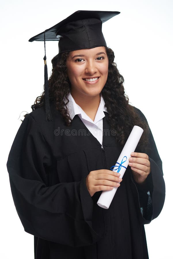 Pretty Hispanic Graduated Girl Stock Image - Image of graduate, happy ...