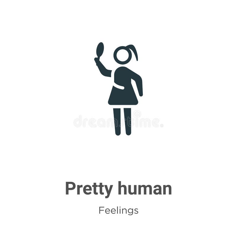 Pretty Human Vector Icon on White Background. Flat Vector Pretty Human ...