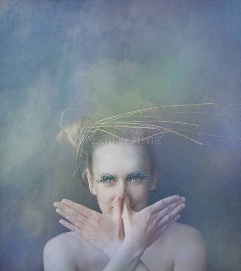 Pretty Interesting Girl in a Bird Stock Image - Image of singularity ...