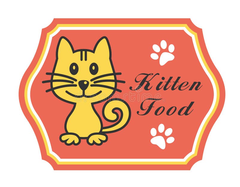 Pretty kitten food label stock vector. Illustration of abstract - 37762904