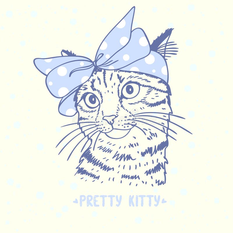 Pretty kitty stock vector. Illustration of animal, looking - 44531980