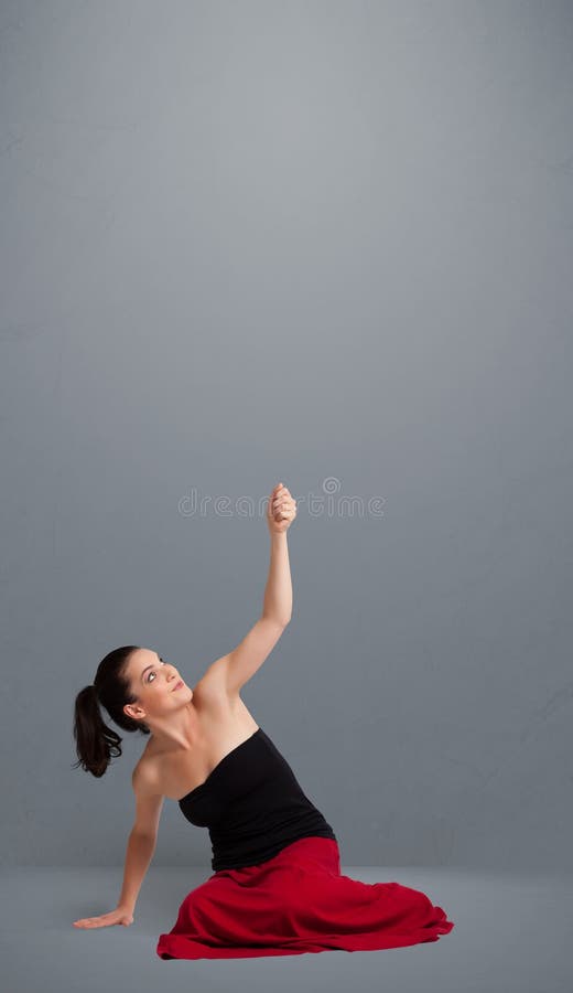 Pretty Lady Gesturing with Copy Space Stock Image - Image of gesturing ...