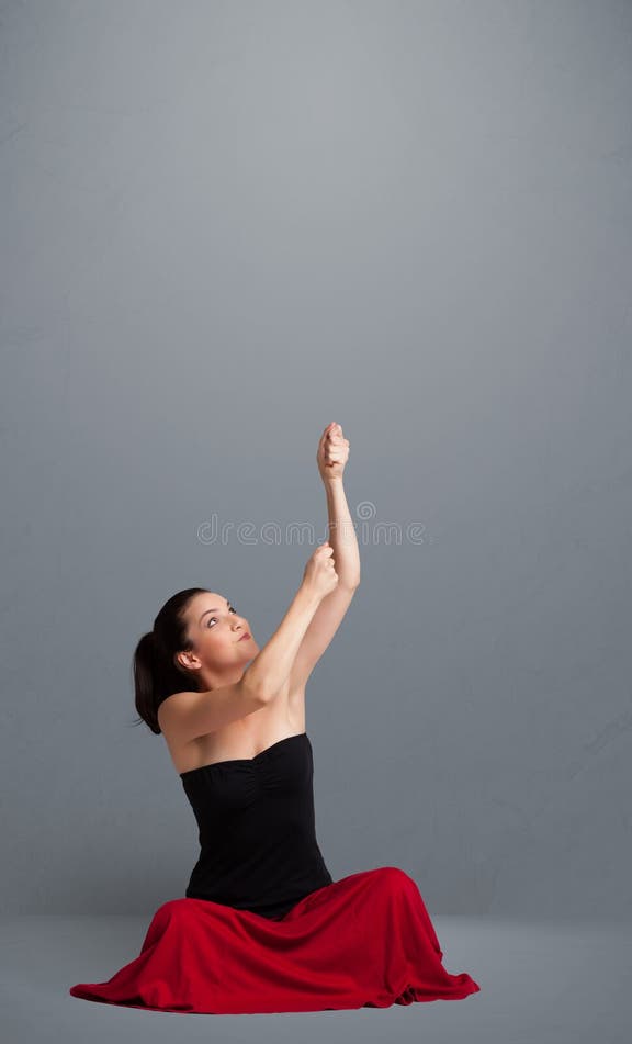 Pretty Lady Gesturing with Copy Space Stock Photo - Image of commercial ...