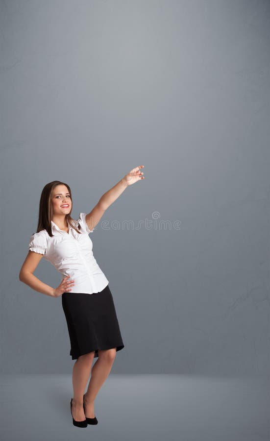 Pretty Lady Gesturing with Copy Space Stock Image - Image of ...