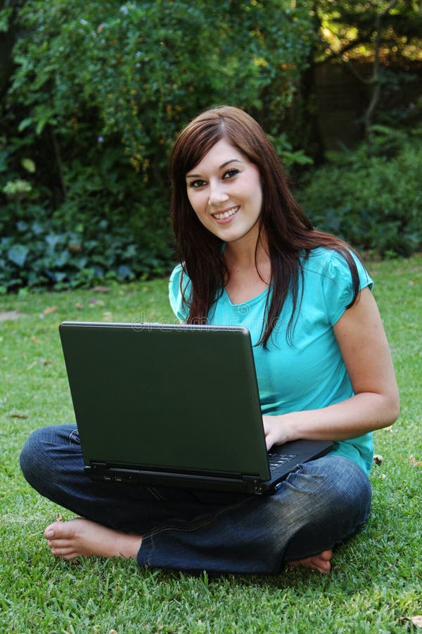 Laptop woman stock image. Image of corporate, pleasant - 1658713