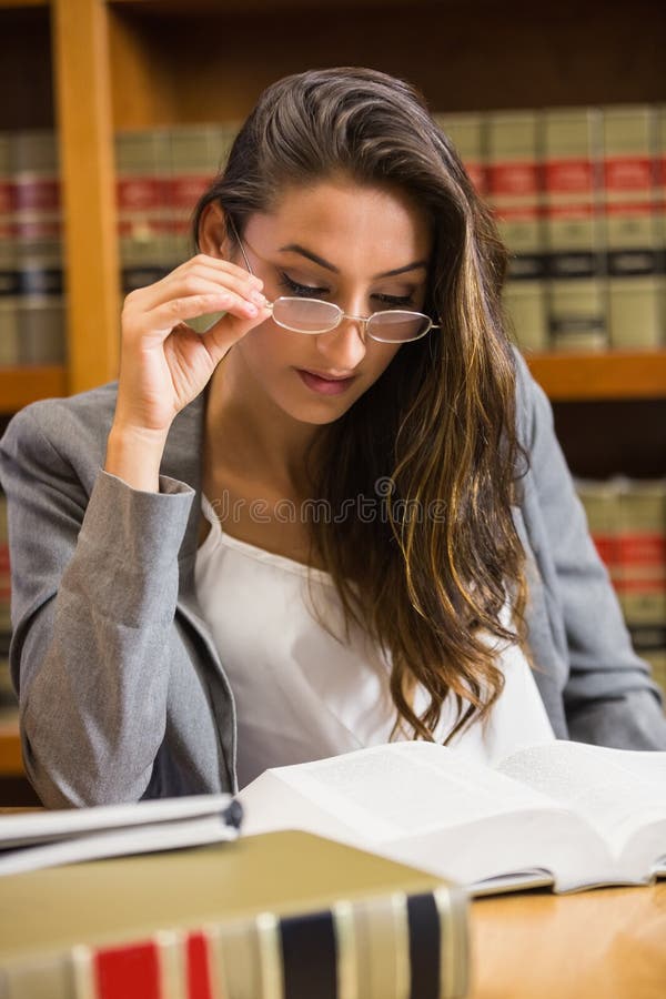 Pretty Lawyer in the Law Library Stock Image - Image of study ...