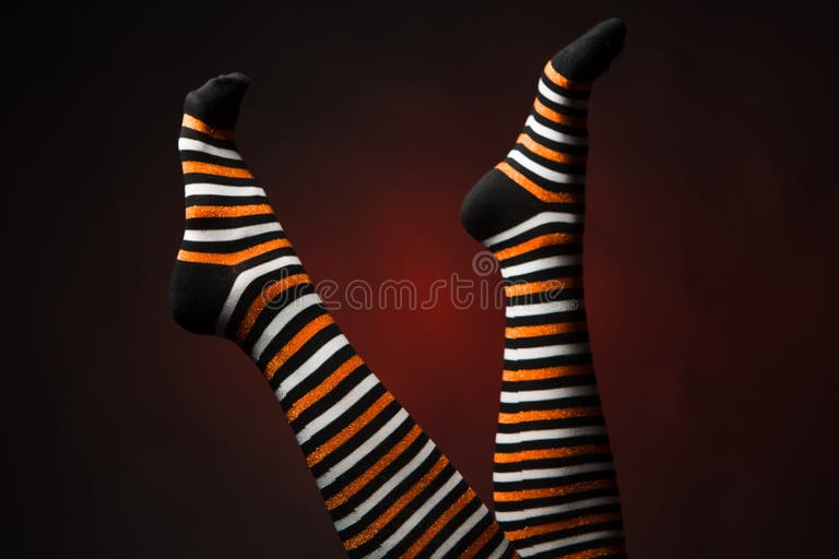 Pretty Legs in a Long Multi-colored Socks Stock Photo - Image of chunky ...