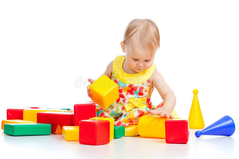 Pretty Little Child Playing with Color Toy Stock Photo - Image of ...