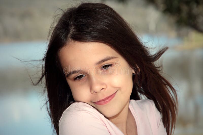 Pretty Little Girl stock image. Image of sweet, lake - 21862423