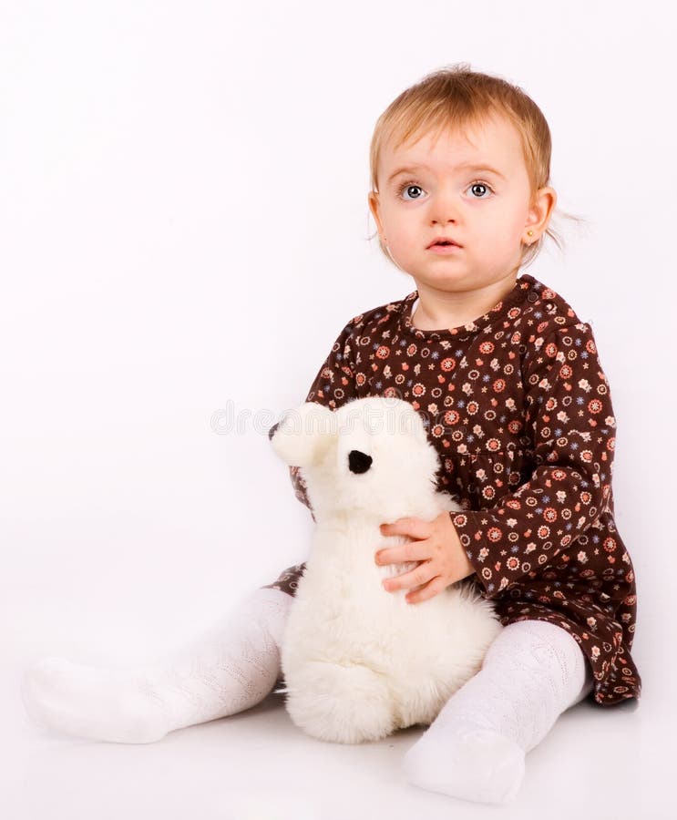 Pretty Little Girl. Close-up in the Studio Stock Image - Image of ...