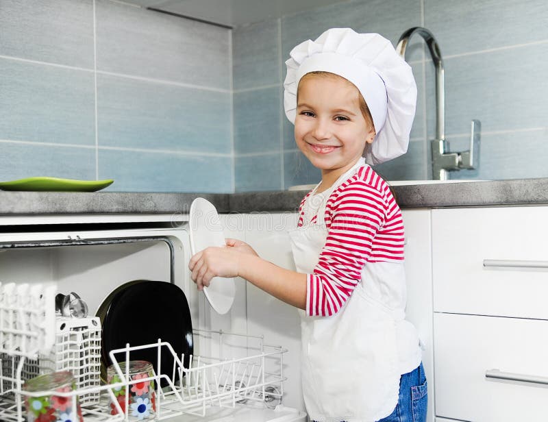 Grumpy Kids Doing Home Chores - Washing Dishes Stock Photo - Image of ...