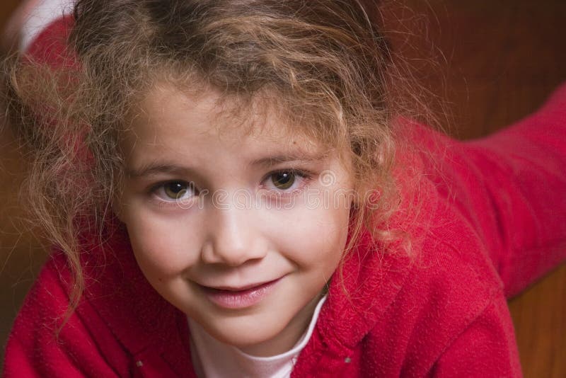 Pretty little girl in red stock photo. Image of pretty - 365384