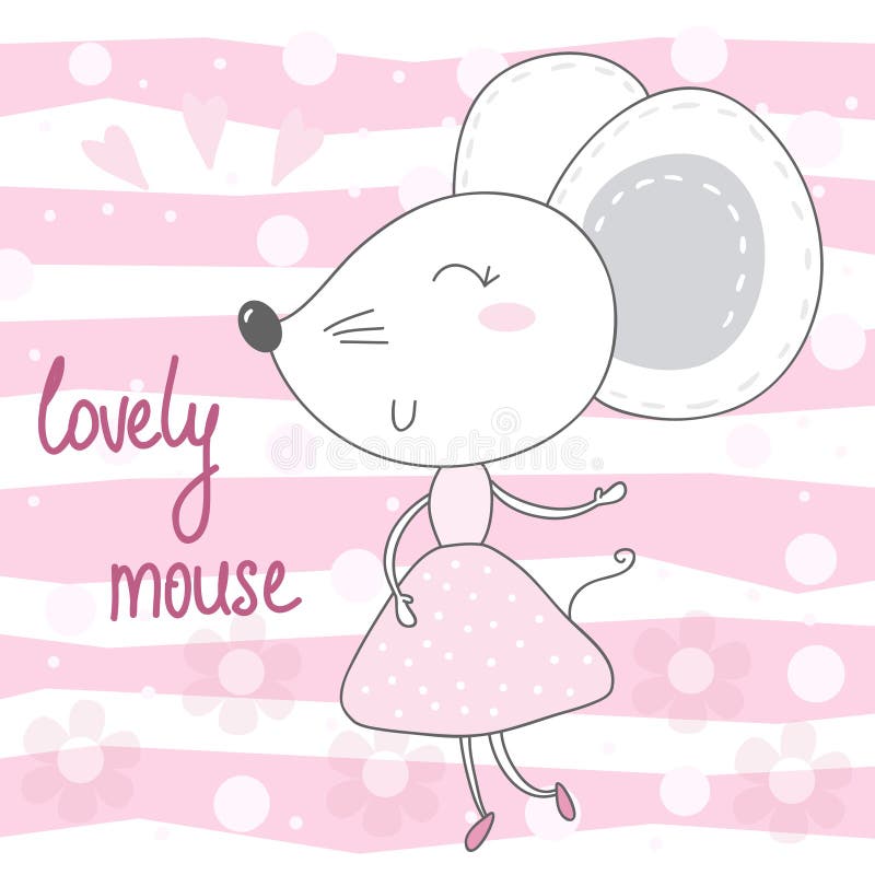 Pretty Little Mouse Vector Illustration Stock Vector - Illustration of ...